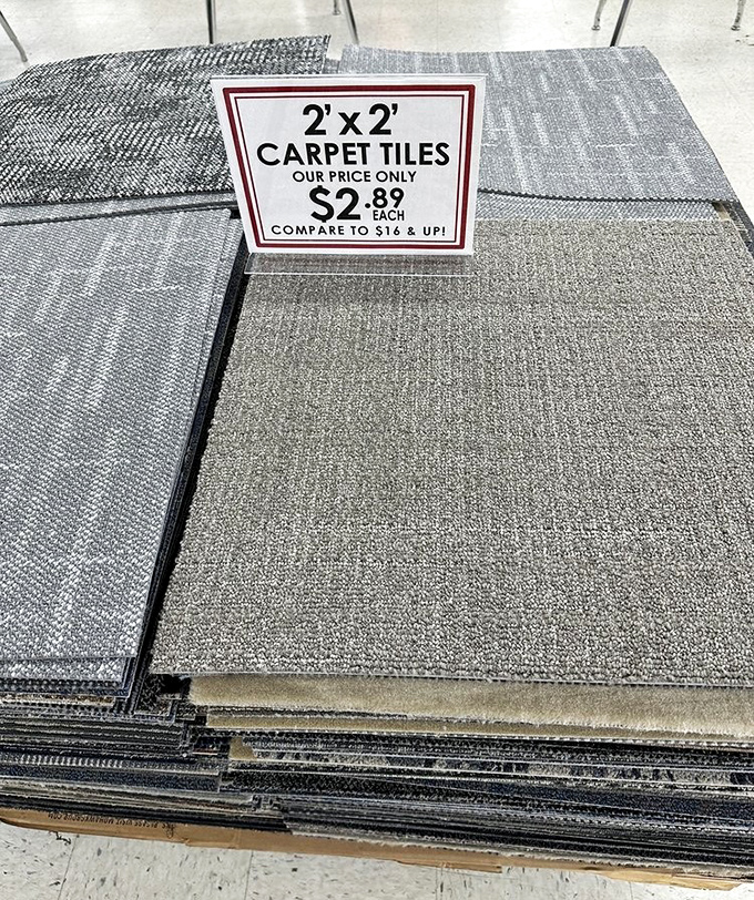Carpet tiles at $2.89? That's not a typo. Home improvement projects suddenly seem less intimidating when materials cost less than a fancy coffee.