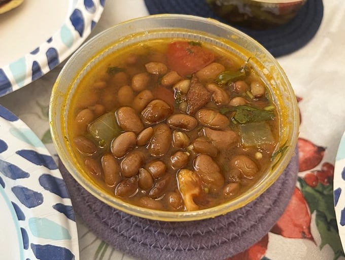 These beans look like they've been slow-cooking since the dawn of Texas barbecue time itself.