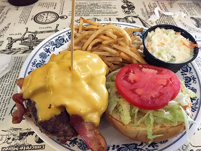 A cheeseburger that could make a vegetarian question their life choices &ndash; gloriously unapologetic.