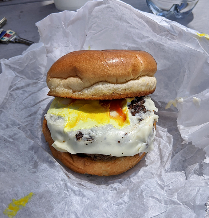 This isn't just a cheeseburger&mdash;it's a masterpiece of melty cheese cascading down a perfectly grilled patty, nestled in a pillowy bun.