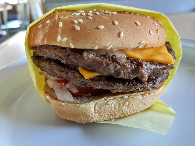 This cheeseburger doesn't need Instagram filters - it's already picture-perfect and twice as delicious.