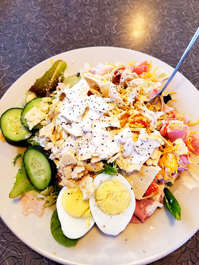 A chef salad that defies the "sad salad" stereotype&mdash;protein-packed, colorful, and substantial enough to satisfy without burger envy.