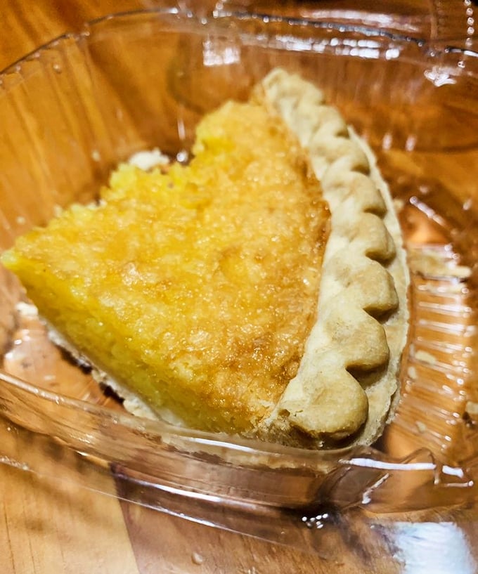 Chess pie: the sweet Southern finale that makes you forget the fire you just put your mouth through. Buttery, sweet, and worth every calorie.