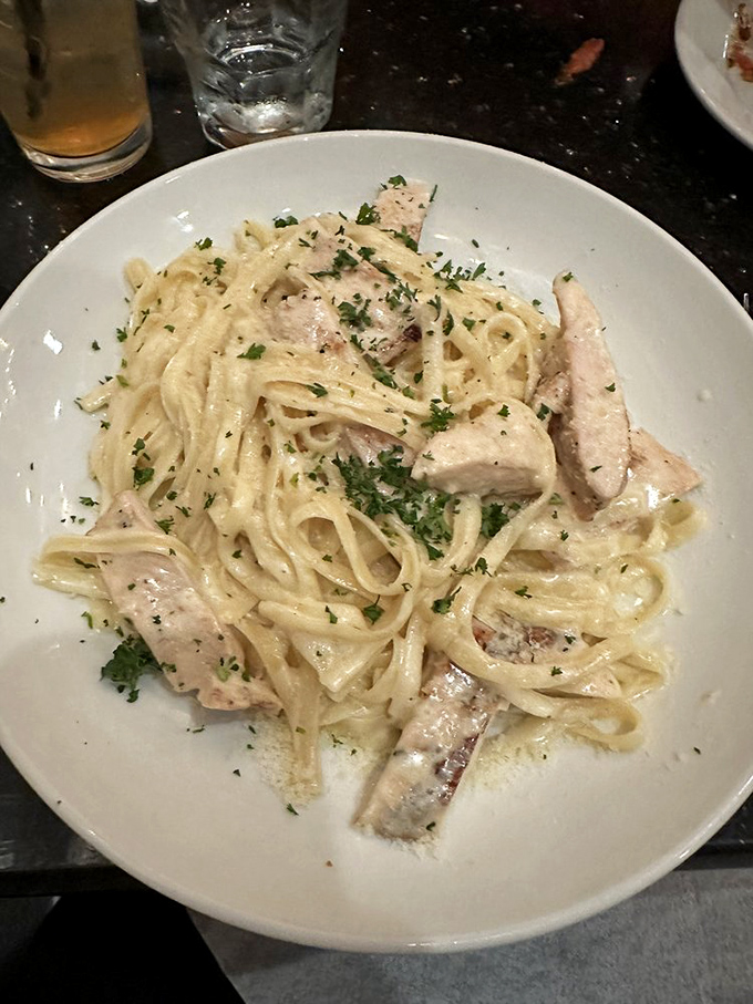 Creamy fettuccine alfredo with chicken that would make your Italian grandmother weep tears of joy.