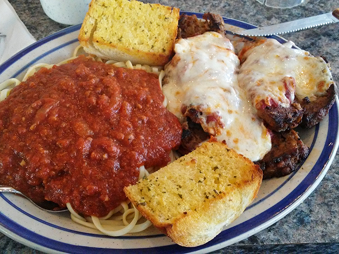 Who says Blue Sky is just for breakfast? Their chicken parmesan brings a touch of Italy to Ohio, smothered in sauce that clearly didn't come from any jar.