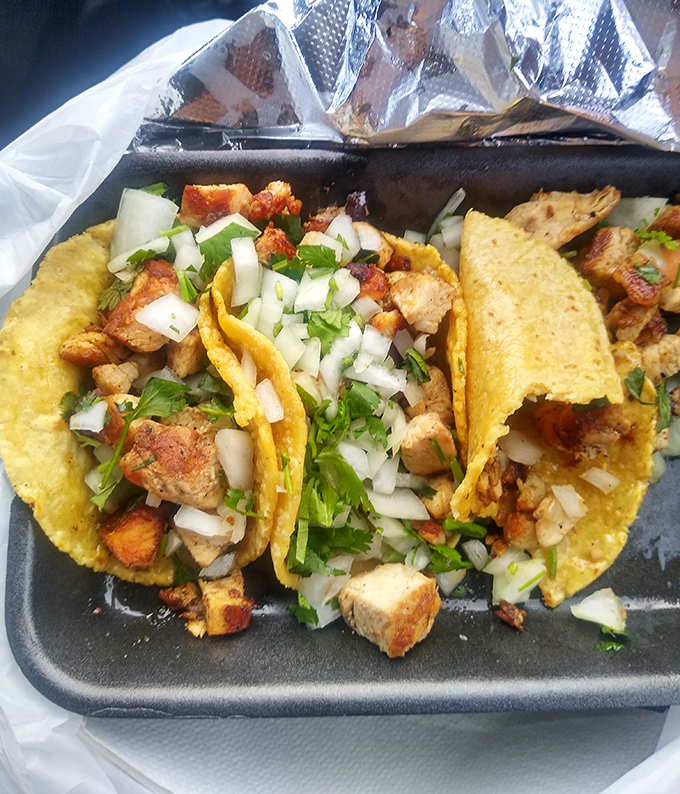 Street tacos in their purest form: simple corn tortillas cradling perfectly seasoned meat, topped with nothing but cilantro and onion. Perfection exists!