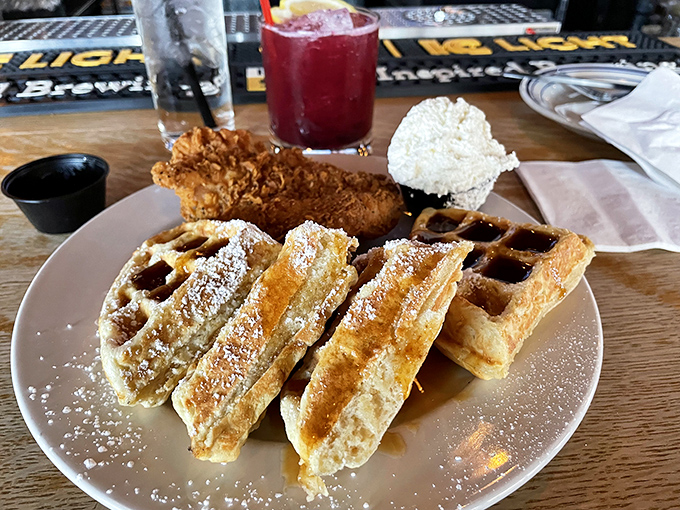 Chicken and waffles: the culinary equivalent of a perfect marriage. Crispy meets fluffy, savory meets sweet, and your fork meets heaven.