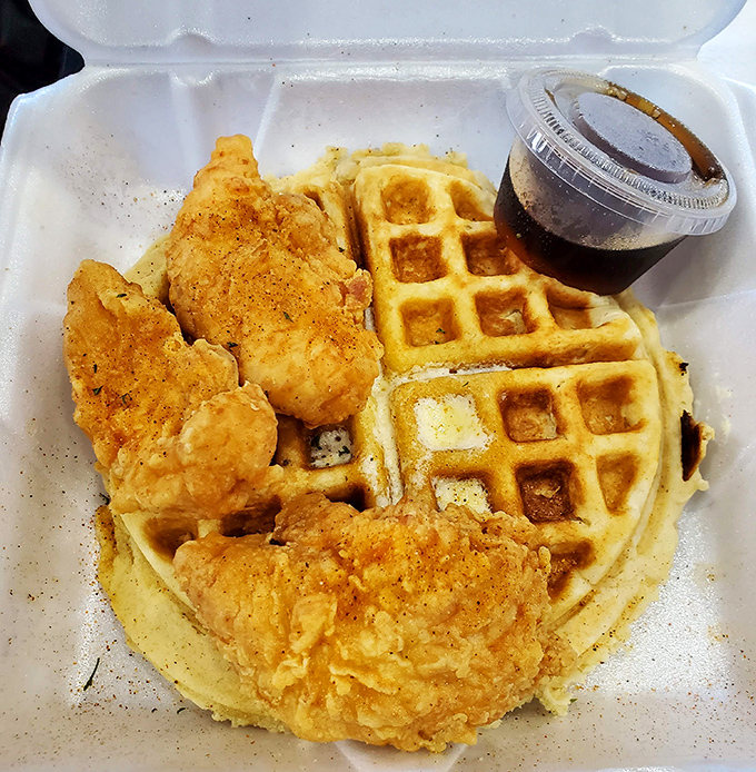 Chicken and waffles: the breakfast mashup that makes you question why every meal isn't this creative.