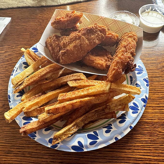 Golden-brown chicken strips that could make Colonel Sanders question his life choices.
