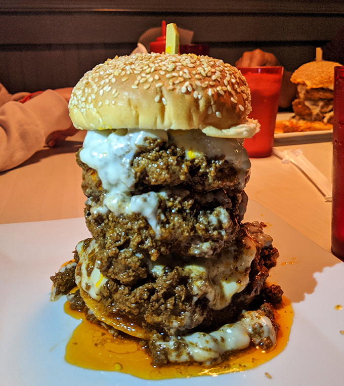 The Tower of Power burger isn't just a meal&mdash;it's an engineering marvel that requires both a fork and a signed waiver.
