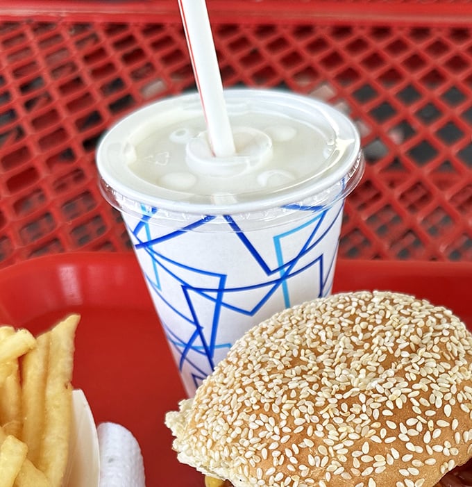 A proper milkshake served with fries and a burger&mdash;the holy trinity of American drive-in cuisine that makes dietitians weep and souls sing.