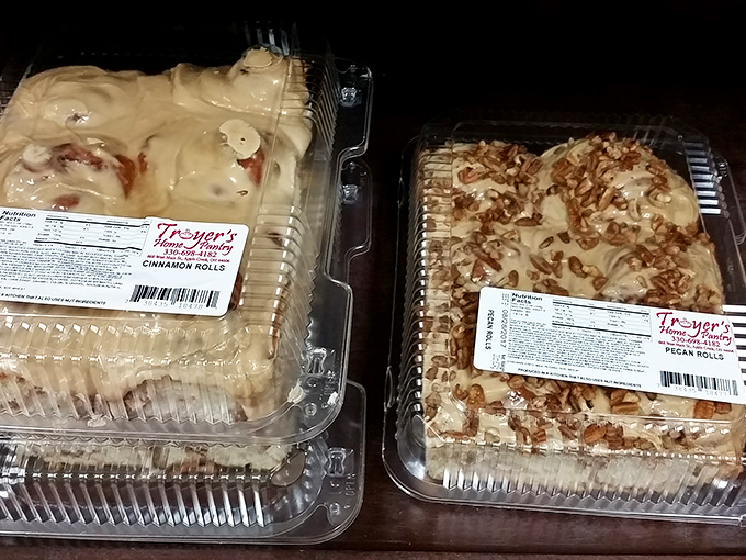 Frosting-laden cinnamon rolls and pecan rolls that make you question why you ever settled for airport Cinnabon.