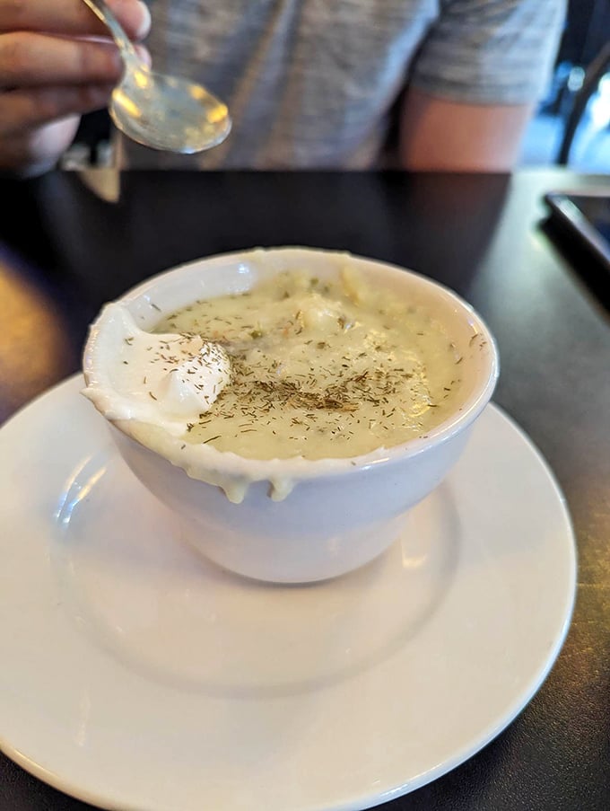 A bowl of clam chowder so creamy and aromatic, you'll want to write poetry about it. Or at least take a very slow, appreciative selfie.