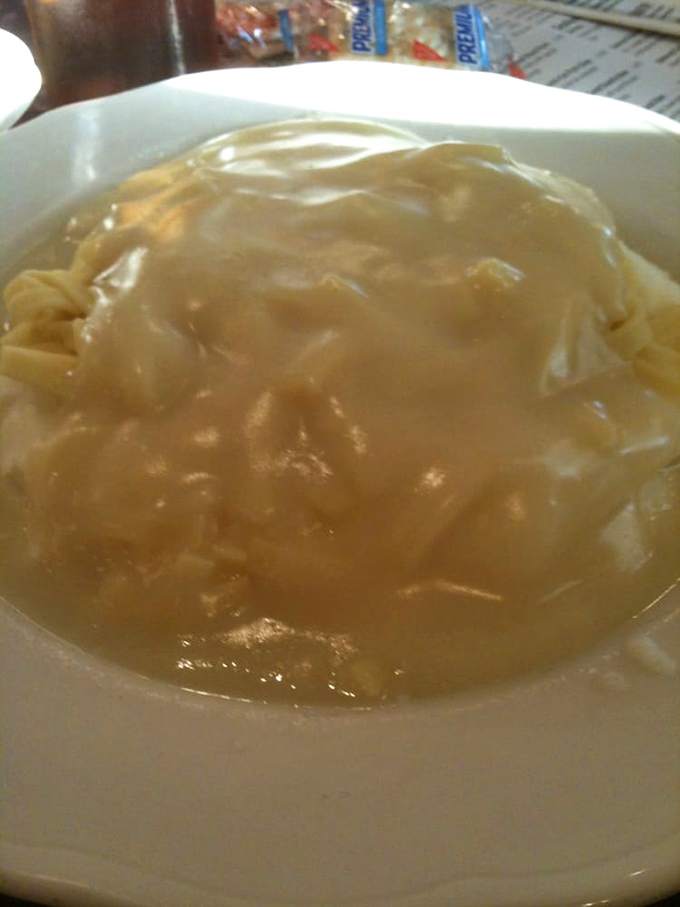 Noodles swimming in golden gravy&mdash;a dish that makes you understand why comfort food got its name. Grandmothers everywhere would give this their seal of approval.