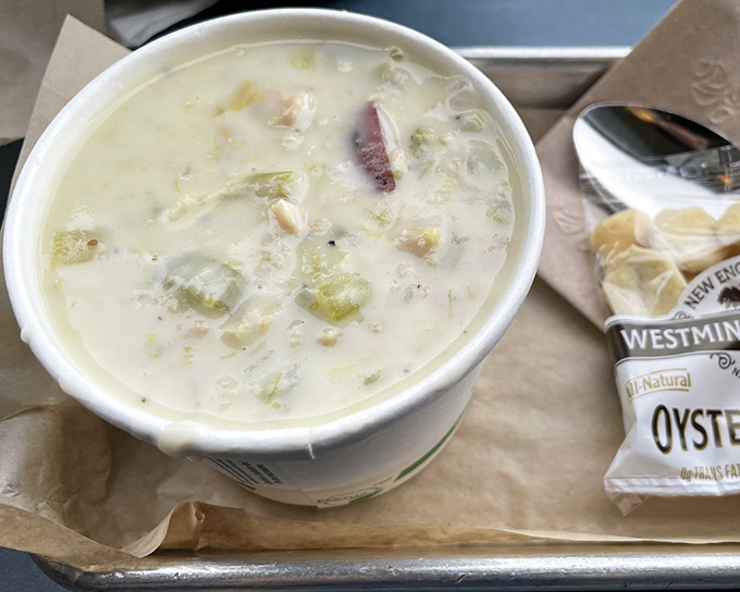 Clam chowder so authentic it should come with its own lighthouse. Creamy, chunky, and packed with treasures from the deep.