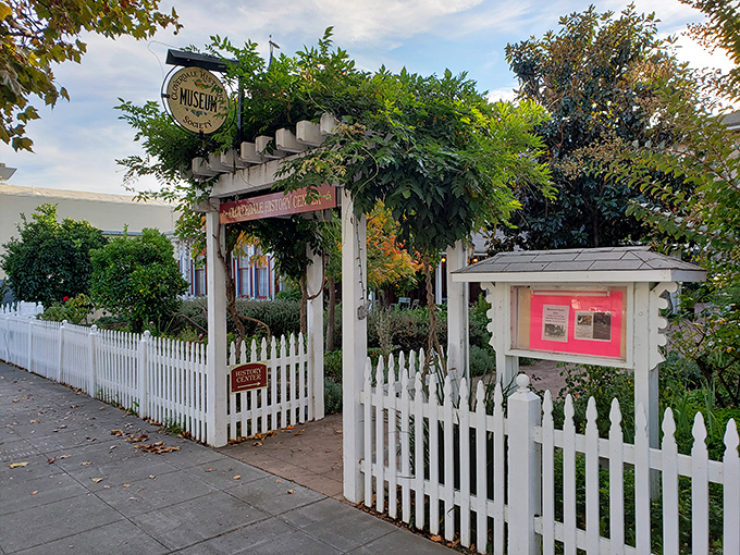 The Cloverdale Museum welcomes visitors through a garden archway that's practically begging to be the backdrop for your next holiday card.