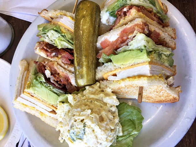A club sandwich that doesn't need a membership fee—just an appetite for perfectly stacked layers of comfort between toasted bread.