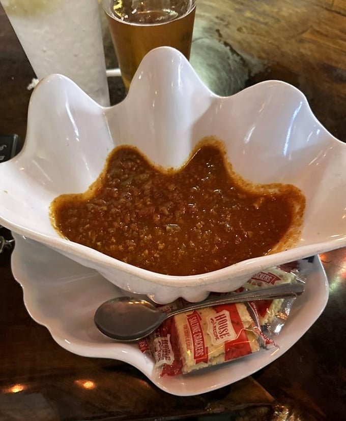 That shell-shaped bowl isn't just cute&mdash;it's holding conch chowder so authentic you'll hear the ocean with every spoonful.