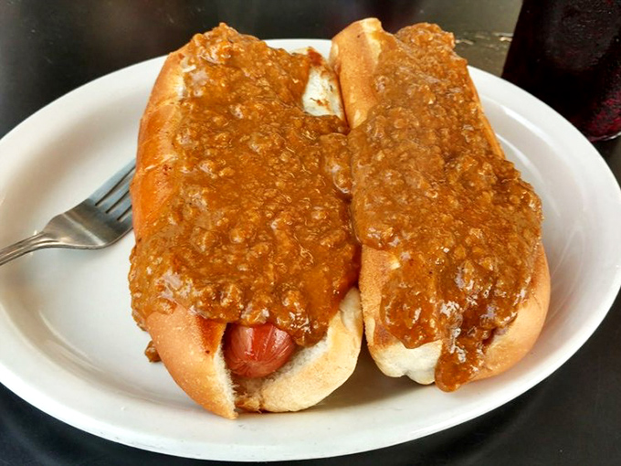 Coney dogs swimming in homestyle chili&mdash;a Michigan tradition that makes you wonder why anyone would ever eat a plain hot dog again.