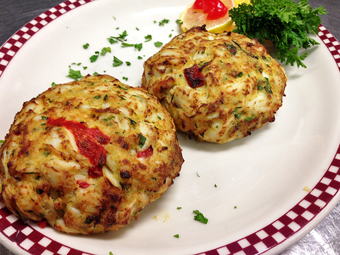 Maryland's famous crab cakes&mdash;golden-brown on the outside, tender and flaky inside. Like edible sunshine with a side of Old Bay attitude.