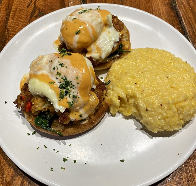 These Benedict eggs aren't just poached&mdash;they're pampered, then perched atop crab cakes with hollandaise that would make a French chef weep with joy.
