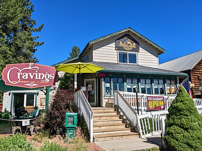 Cravings isn't just a name&mdash;it's a promise. This charming eatery beckons with a bright yellow umbrella and the siren call of comfort food.
