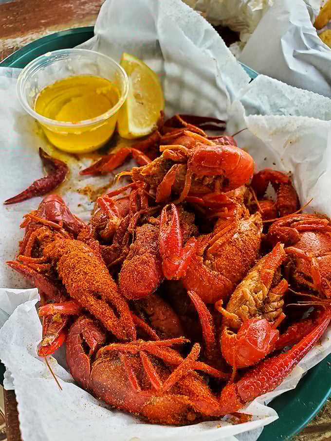 These crawfish didn't sacrifice themselves for nothing - they died nobly so you could lick that spice blend off your fingers for hours.
