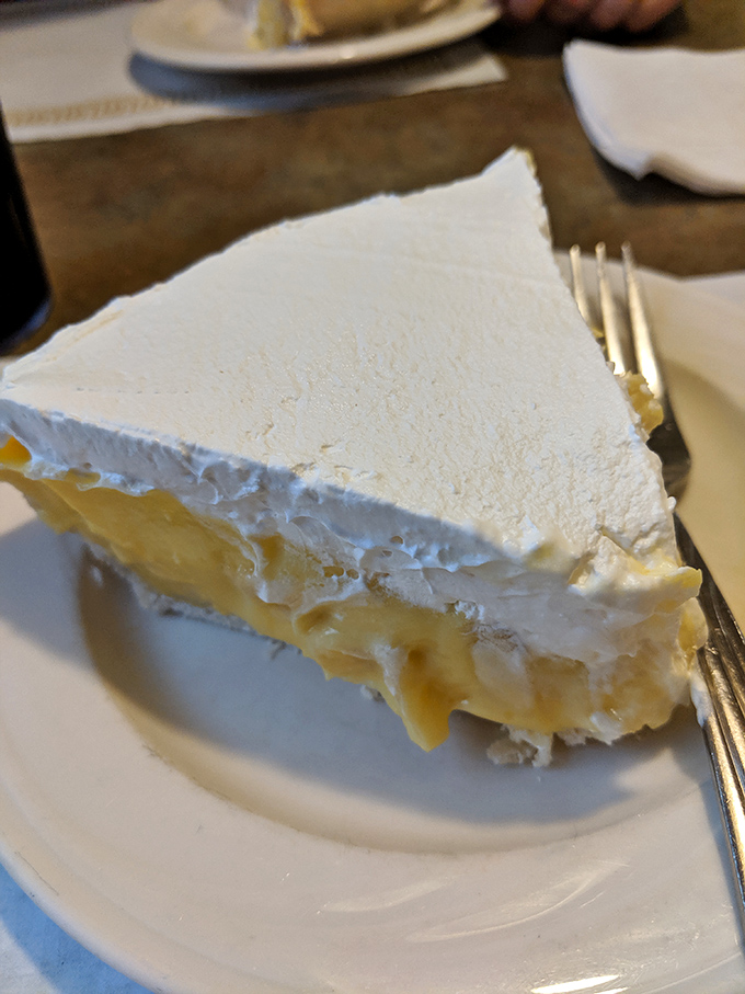 Cream pie so light it practically hovers above the plate. The kind of dessert that makes you understand why people used to say "heavenly" without irony.