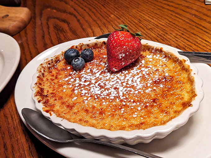 This cr&egrave;me br&ucirc;l&eacute;e doesn't just have a perfect crack&mdash;it's wearing a berry beret that would make Prince proud.