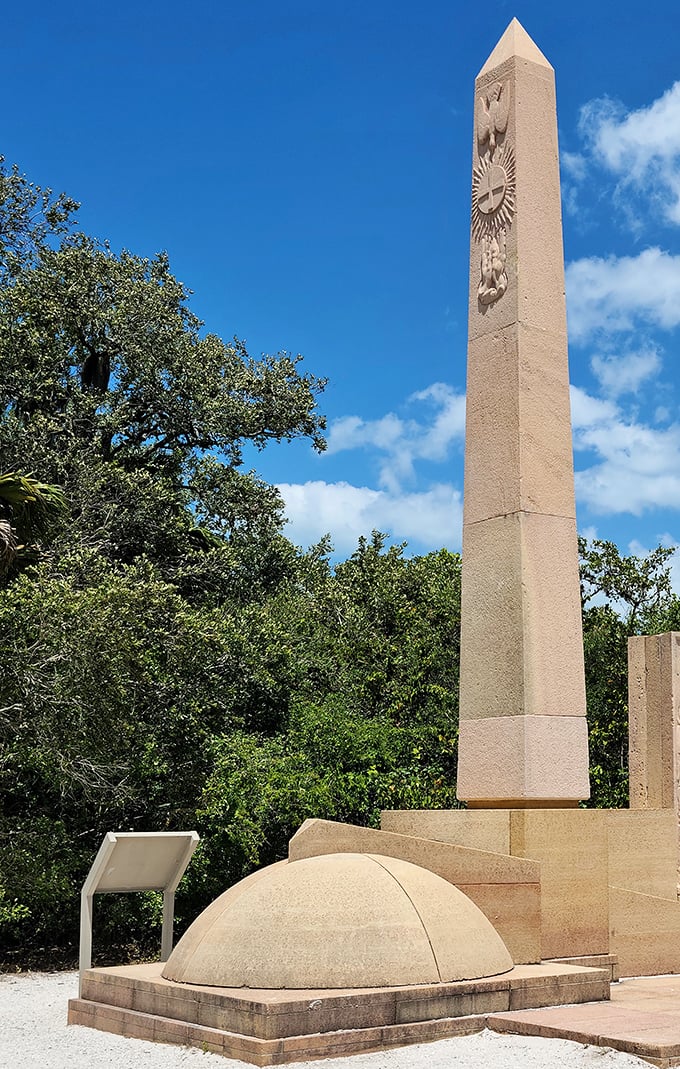 This obelisk at De Soto National Memorial stands as a historical marker and convenient meeting spot. "I'll see you by the tall pointy thing!"