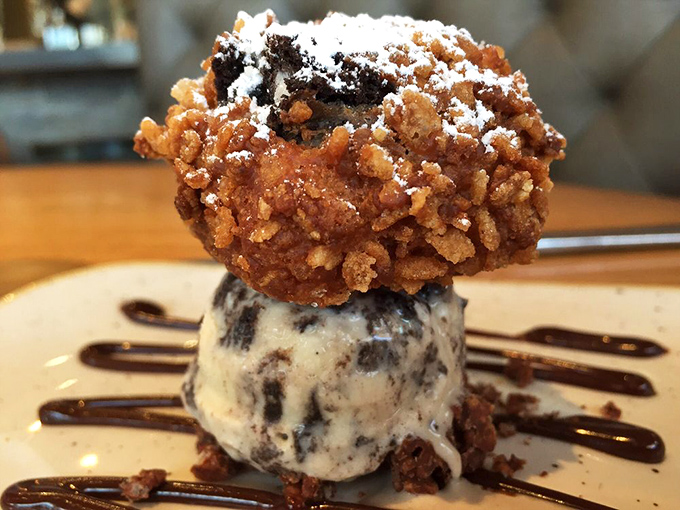 Deep-fried Oreo meets ice cream in a dessert so decadent it should require a permission slip from your cardiologist.