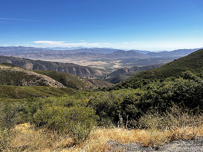 The kind of panoramic view that makes your smartphone camera feel wholly inadequate. California's mountains stretching to infinity.