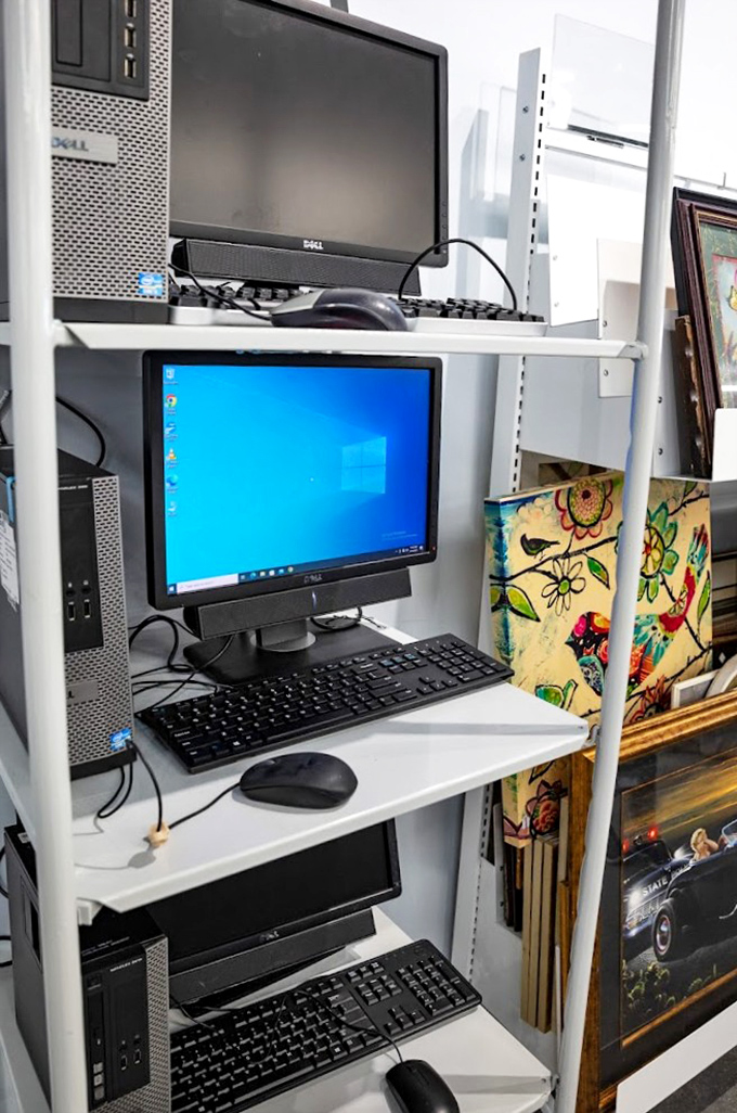 Desktop computers from the era when "wireless" meant your mouse didn't have a ball - vintage tech paradise.