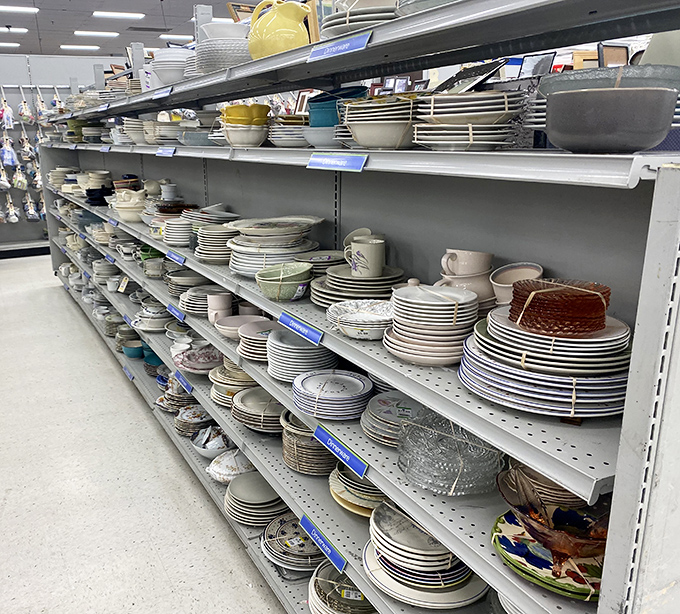 Dish-covery zone! Mismatched charm or complete sets await your dinner table, proving elegant dining doesn't require a platinum card.