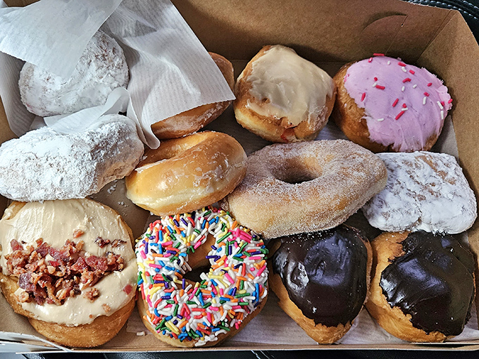 A box of Mary Ann's donuts is like a treasure chest where every single piece is the jackpot. Diet plans enter at their own risk.