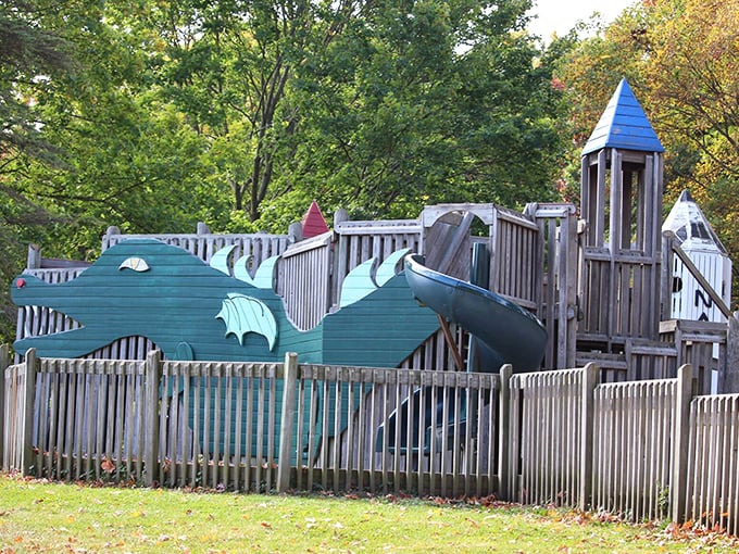 This whimsical dragon playground proves Viroqua understands that growing older doesn't mean growing up entirely. Inner children rejoice!
