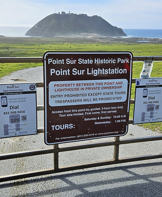 The entrance sign makes it clear: this isn't a drive-by attraction. The three-hour tour is more Magellan than Gilligan's Island.