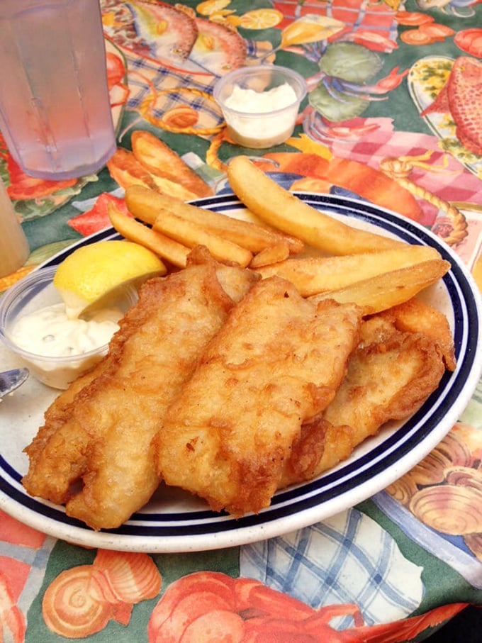 Fish and chips that would make a British pub jealous&mdash;golden, crispy batter protecting flaky white fish that practically high-fives your taste buds.