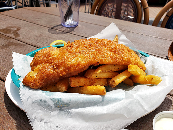 Fish and chips that would make a British pub jealous &ndash; golden, crispy, and ready for its close-up on your Instagram feed.