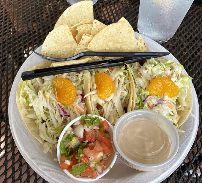 These fish tacos don't need Instagram filters&mdash;the fresh cabbage, bright citrus, and house-made salsa create a color palette worthy of a Keys sunset.