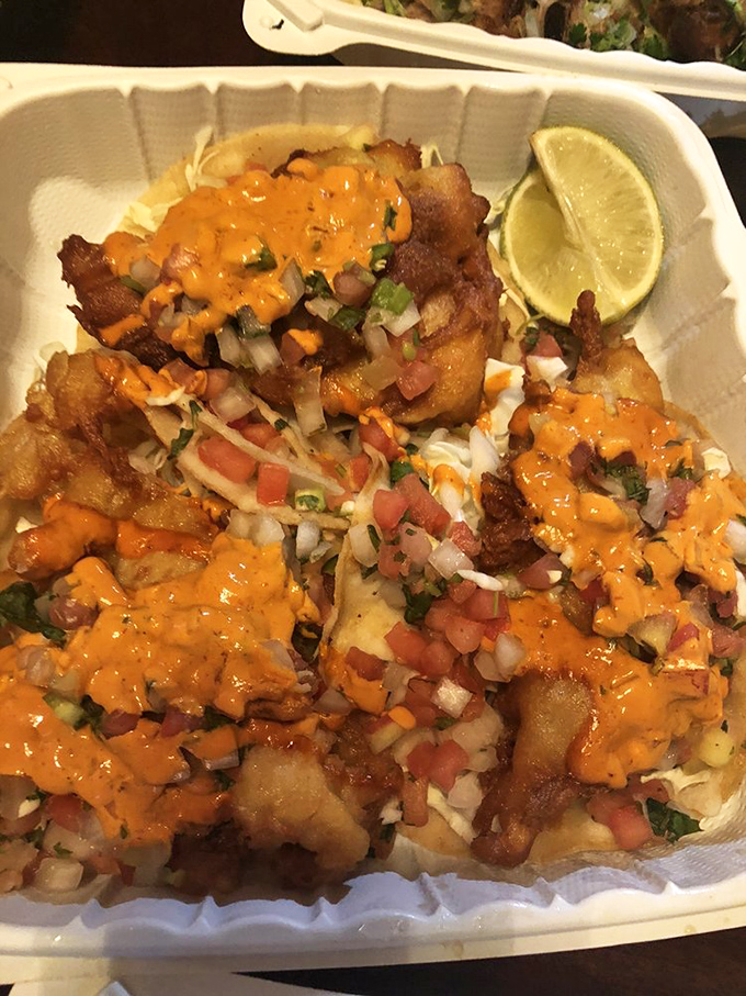 Fish tacos that make you question why you'd ever eat anything else – crispy, colorful, and calling your name.