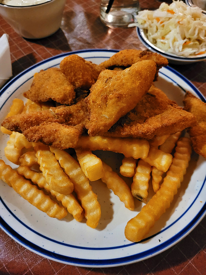 Golden fish and chips so crispy, they practically sing when you take that first bite.