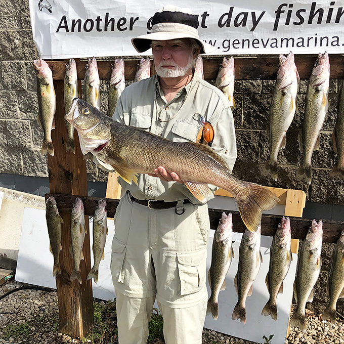 The ultimate "fish story" that needs no exaggeration—Lake Erie's bounty on full display with an impressive catch.