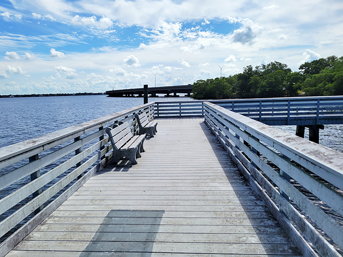 Nature's boardwalk therapy session at Four Mile Cove. The perfect spot to contemplate life's big questions, like "Why didn't I move here sooner?"