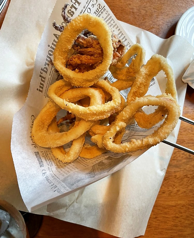Golden rings of calamari that could make even your Italian grandmother nod with quiet approval.