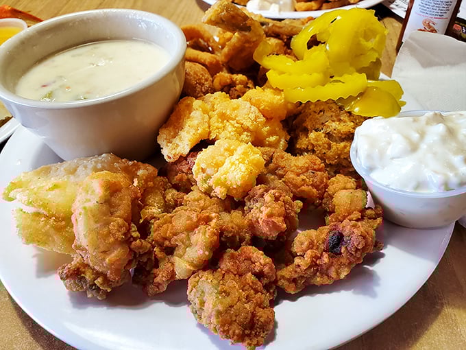 Golden-fried perfection that shatters with each bite. These aren't just fried oysters&mdash;they're crunchy little time machines to your best coastal memory.