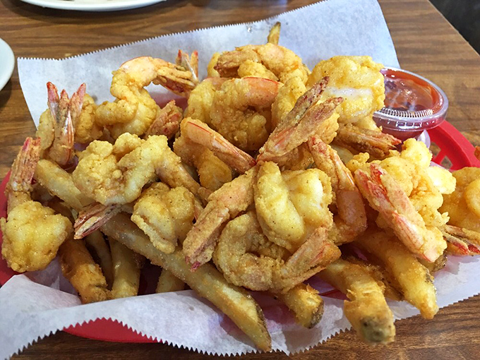 Perfectly golden shrimp that would make Forrest Gump's friend Bubba nod approvingly from his shrimping boat dreams.
