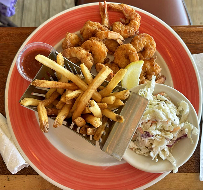 Golden perfection that would make your grandmother jealous &ndash; crispy shrimp done absolutely right here.