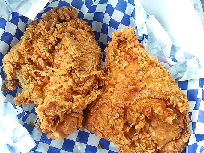 Fried chicken so perfectly crispy, it makes that satisfying crackle when you bite in. Colonel who? This is the real deal.