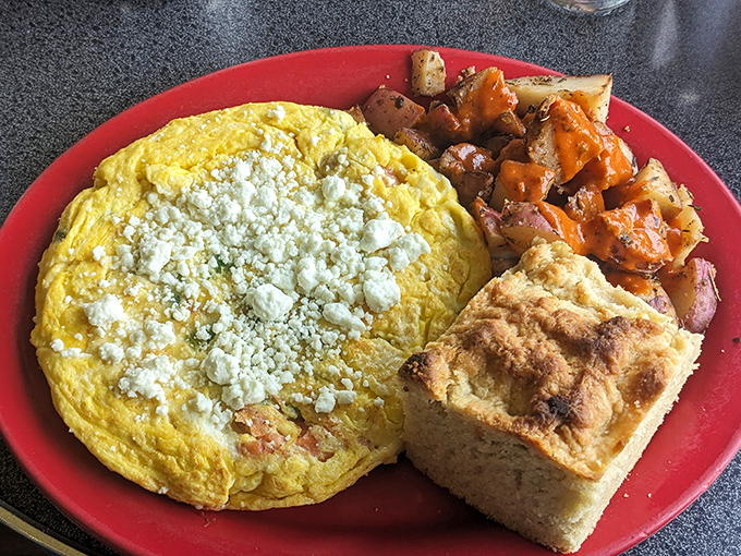 That frittata looks like sunshine on a plate, topped with enough feta to make Zeus jealous.